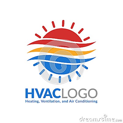 HVAC Logo Design, Heating Ventilation And Air Conditioning Logo Or Icon ...