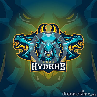 Hydra Mascot Logo Design Vector With Concept Style For Badge Emblem And ...