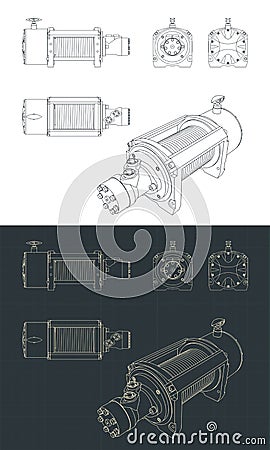 Hydraulic Winch Drawings Cartoon Vector | CartoonDealer.com #251322073