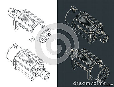 Hydraulic Winch Isometric Drawings Cartoon Vector | CartoonDealer.com ...