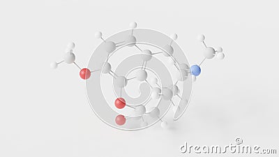 Hydrocodone Molecule 3d, Molecular Structure, Ball And Stick Model ...