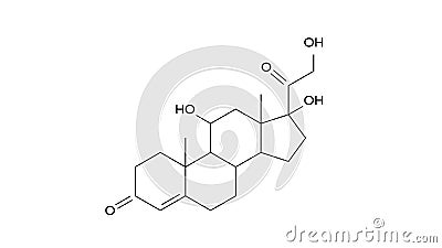 Hydrocortisone Molecule, Structural Chemical Formula, Ball-and-stick ...