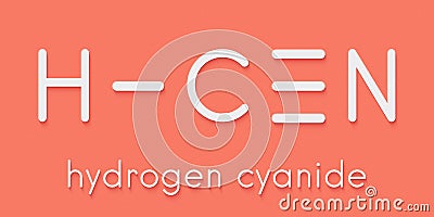 Hydrogen Cyanide HCN Poison Molecule. Has Typical Almond-like Odor ...