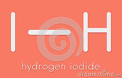 Hydrogen Iodide HI Molecule. Skeletal Formula. Stock Image ...