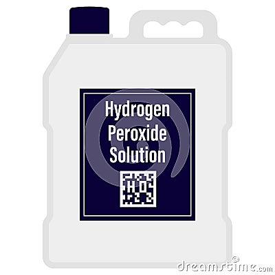 Hydrogen Peroxide In A Big Plastic Bottle With QR Code Cartoon Vector ...