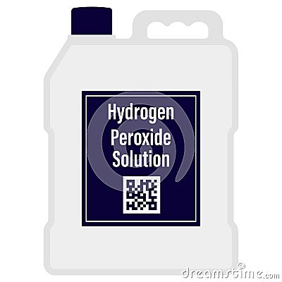 Hydrogen Peroxide In A Big Plastic Bottle With QR Code Royalty-Free ...