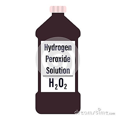 Hydrogen Peroxide Solution In A Black Big Plastic Bottle Cartoon Vector ...