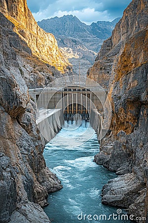 Hydropower Plant, A Hydropower Plant Located In A Rugged Mountain Gorge ...