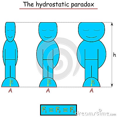 Hydrostatic Paradoxon - Three Containers With Liquid Vector ...