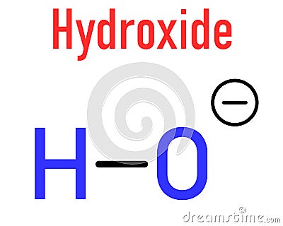 Hydroxide Anion, Chemical Structure. Skeletal Formula. Flat Design ...