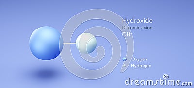 Hydroxide, Molecular Structures, Diatomic Anion, 3d Model, Structural ...