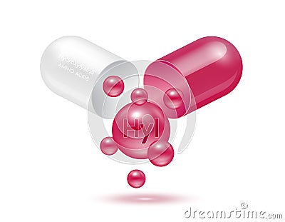 Hydroxylysine Amino Acid Float Out Of The Capsule Vector Illustration ...