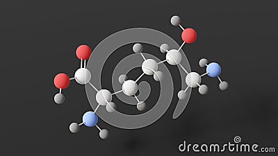 Hydroxylysine Molecule, Molecular Structure, Amino Acid, Ball And Stick ...