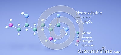 Hydroxylysine Molecule, Molecular Structures, Amino Acid, 3d Model ...