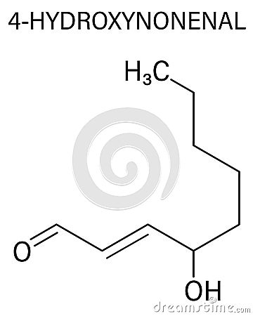 4-Hydroxynonenal Or HNE Molecule. Skeletal Formula. Cartoon Vector ...