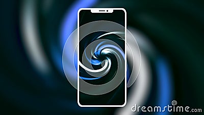 Hypnotic Animation on Phone Screen. Motion. Hypnotic Spiral on Phone ...