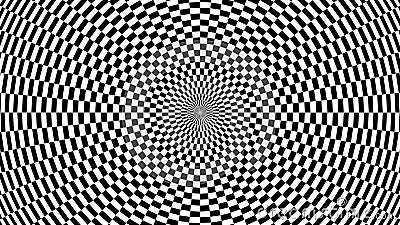 Hypnotic Checker Black and White Circular Optical Illusion 4k Animation ...