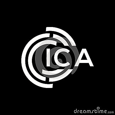 ICA Letter Logo Design On Black Background. ICA Creative Initials ...