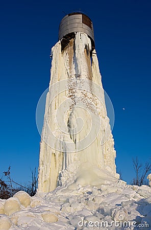 Ice-covered Water Tower Royalty Free Stock Photography - Image: 14079577