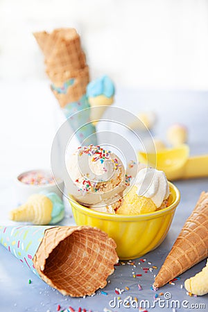 Ice Cream With Rainbow Sprinkles Royalty-Free Stock Photo ...