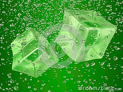 Ice Cubes Green Royalty Free Stock Image - Image: 989536