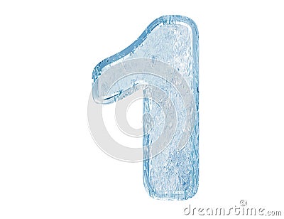 Ice Font. Number One.With Clipping Path. Stock Photos - Image: 7717743