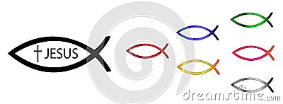 Ichthys Christelijk Teken Vector Illustratie - Afbeelding: 51756132