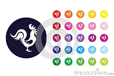 Cock Sign Icon. Cock Color Symbol. Vector Illustration | CartoonDealer ...