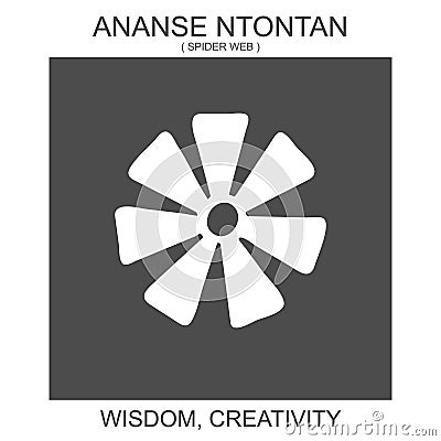 Icon With African Adinkra Symbol Ananse Ntontan. Symbol Of Wisdom And ...