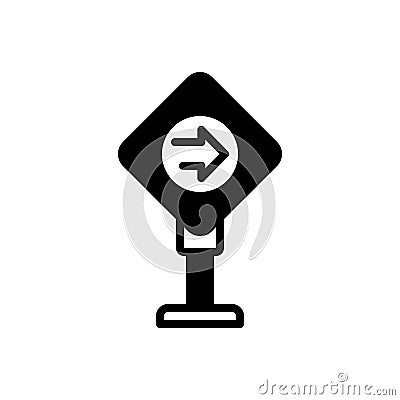 Black Solid Icon For Ahead, Further And Arrow Vector Illustration ...