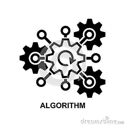 Algorithm Icon. Algorithm Api Software Isolated On Background Cartoon ...