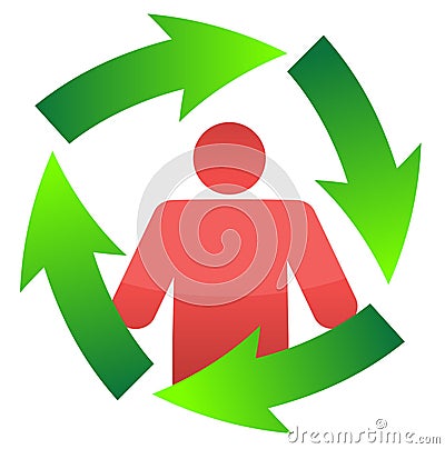 Icon Around A Continuous Movement Cycle Vector Illustration ...