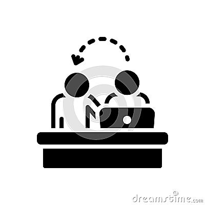 Black Solid Icon For Depend, Underlet And Hinge Vector Illustration ...