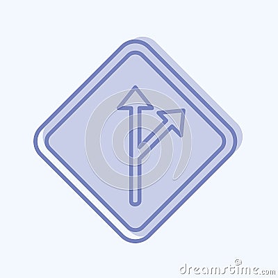 Icon Deviation Sign. Suitable For Education Symbol. Two Tone Style ...