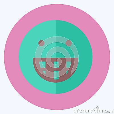 Icon Emoticon Big Grin. Suitable For Emoticon Symbol. Flat Style ...