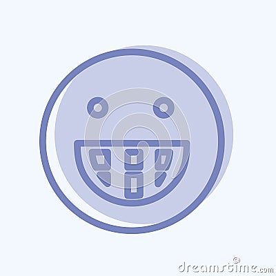 Icon Emoticon Big Grin. Suitable For Emoticon Symbol. Two Tone Style ...