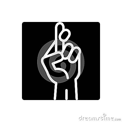 Black Solid Icon For Expectation, Expectancy And Cross Cartoon Vector ...