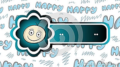 Blue Inscriptions Happy on White Stock Footage - Video of color, curl ...