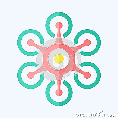 Icon Hexacopter. Related To Drone Symbol. Flat Style. Simple Design ...