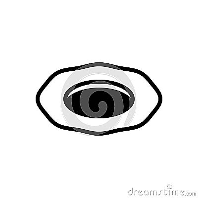 Black Solid Icon For Hole, Orifice And Pincture Vector Illustration ...