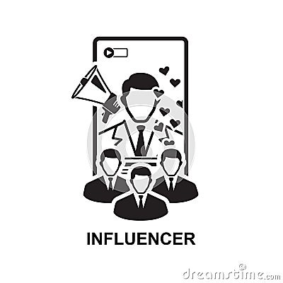 Influencer Icon. The Black Influencer Symbol Isolated On Background ...
