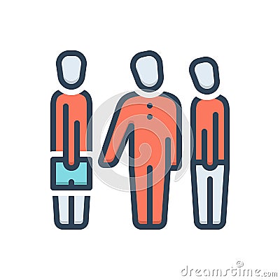 Color Illustration Icon For Introduction, Acquaintance And ...