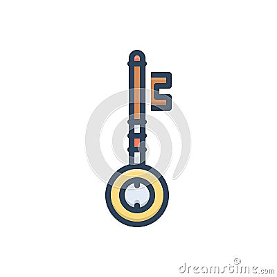 Color Illustration Icon For Key, Latchkey And Lock Cartoon Vector ...