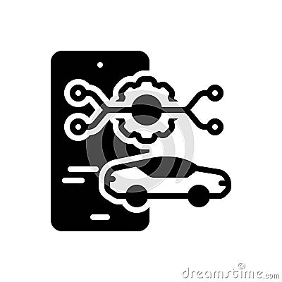Black Solid Icon For Mobility, Motility And Service Stock Photo ...