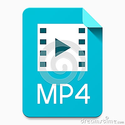 MP4 Flat Style File Type Pictogram Vector Illustration | CartoonDealer ...