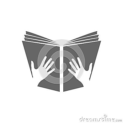 Icon Of An Open Book. Hands Holding An Open Book Vector Illustration ...