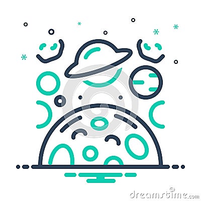 Mix Icon For Planet, Cosmology And Globe Vector Illustration ...