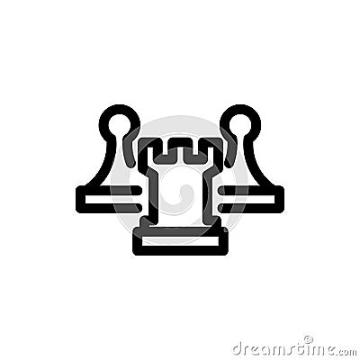 Icon Rook And Pawn Chess Piece Symbol Design Cartoon Vector ...