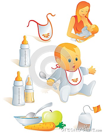 Icon Set - Baby Nutrition. Vec Royalty Free Stock Photo - Image: 5198735