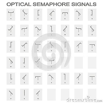 Icon Set With Optical Semaphore Signals Vector Illustration ...